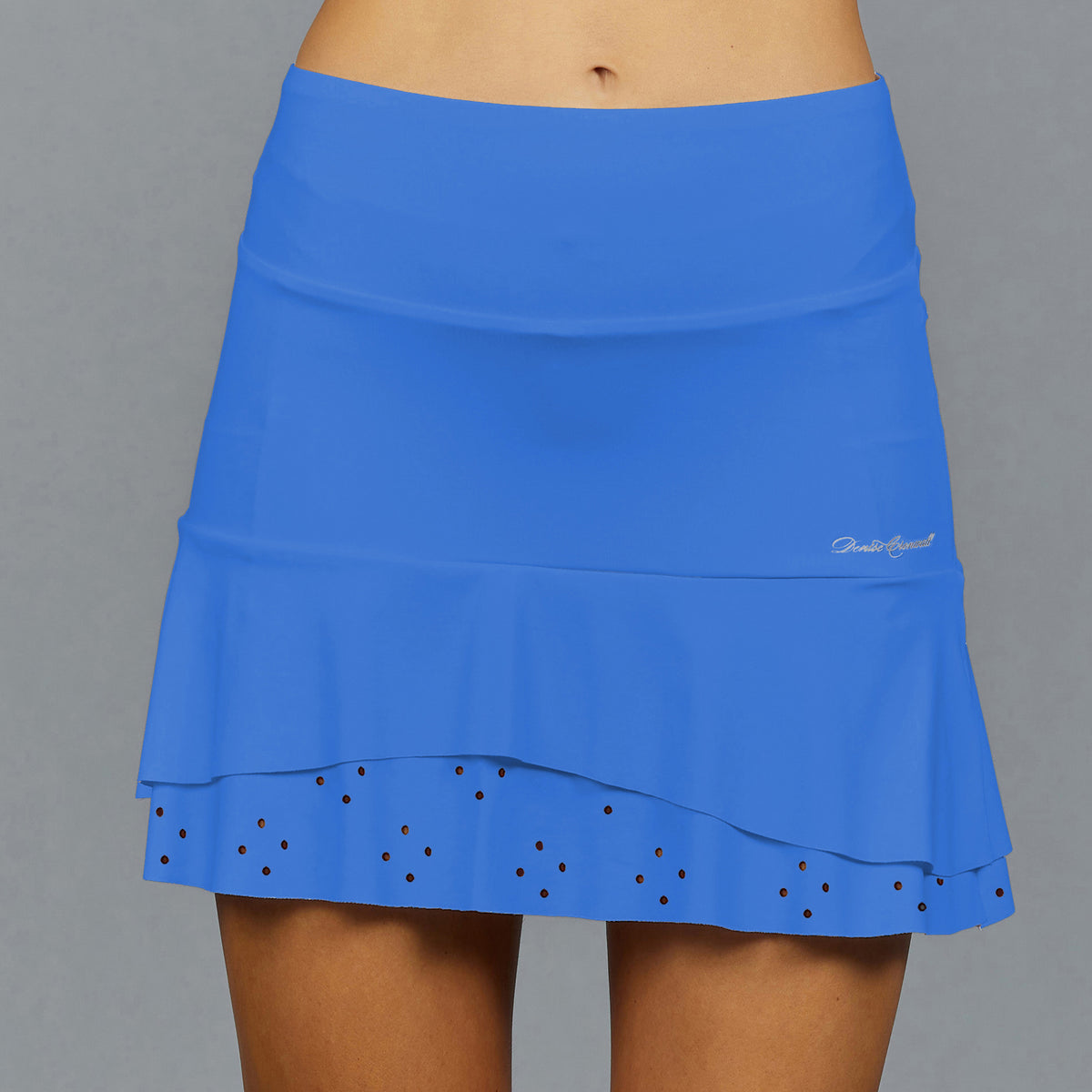 Classic Eyelet Mid Skort (bright blue) | Denise Cronwall Activewear