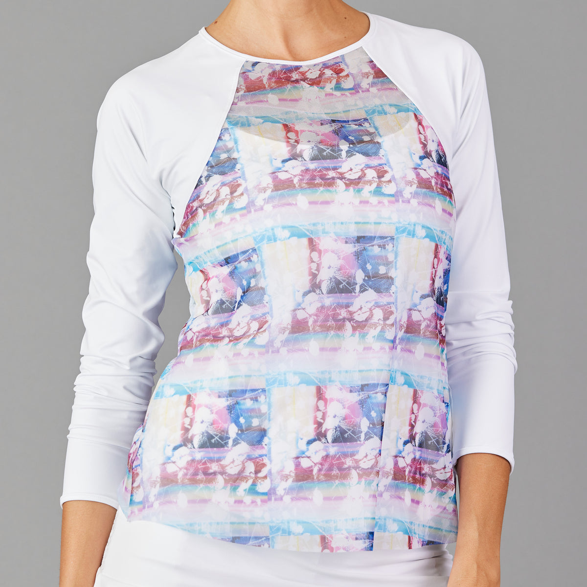 Juliette Sheer-body Top (print) | Denise Cronwall Activewear