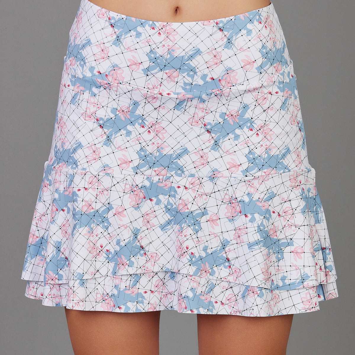 Grids Long Skort (print) | Denise Cronwall Activewear