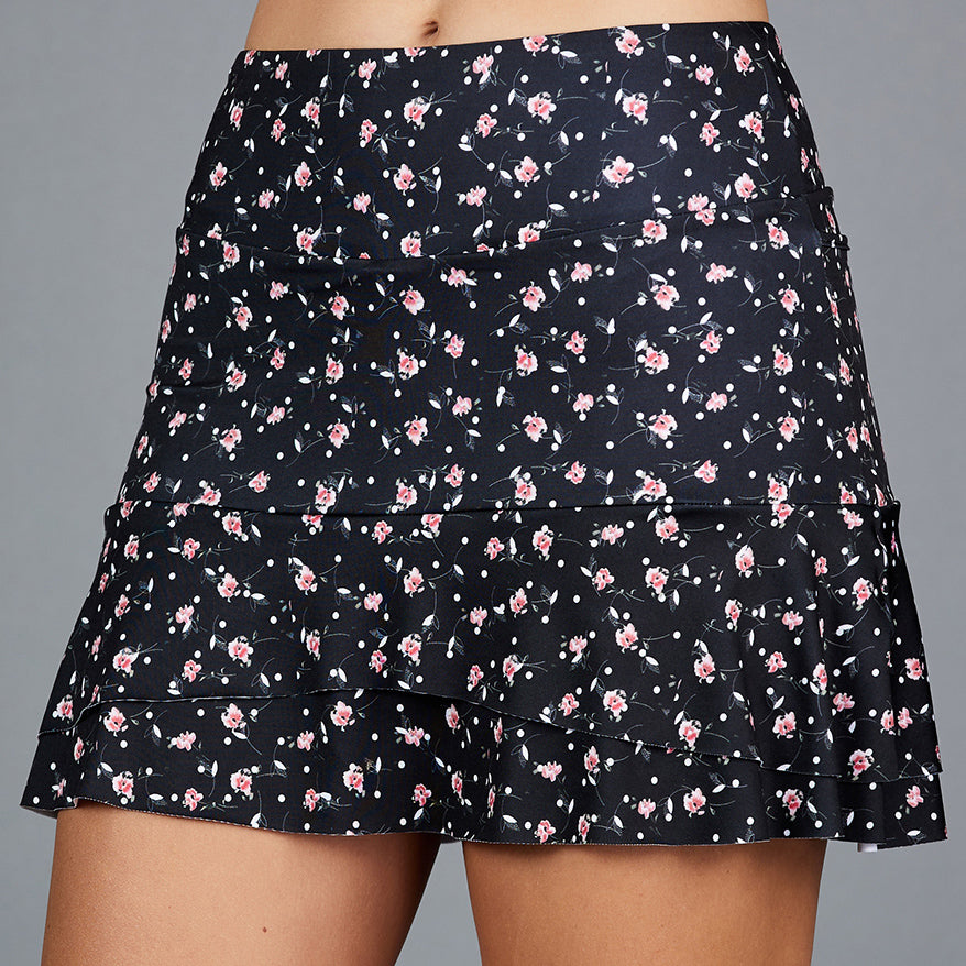 Vespa Midi Print Skort (floral print) | Denise Cronwall Activewear